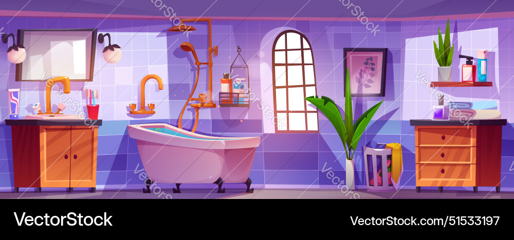 Modern bathroom interior design Royalty Free Vector Image