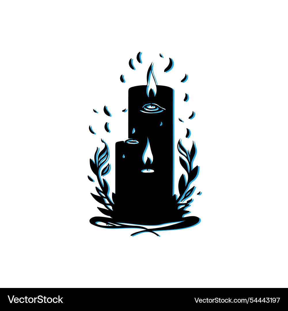 Mystical candle concept of magic witchcraft Vector Image