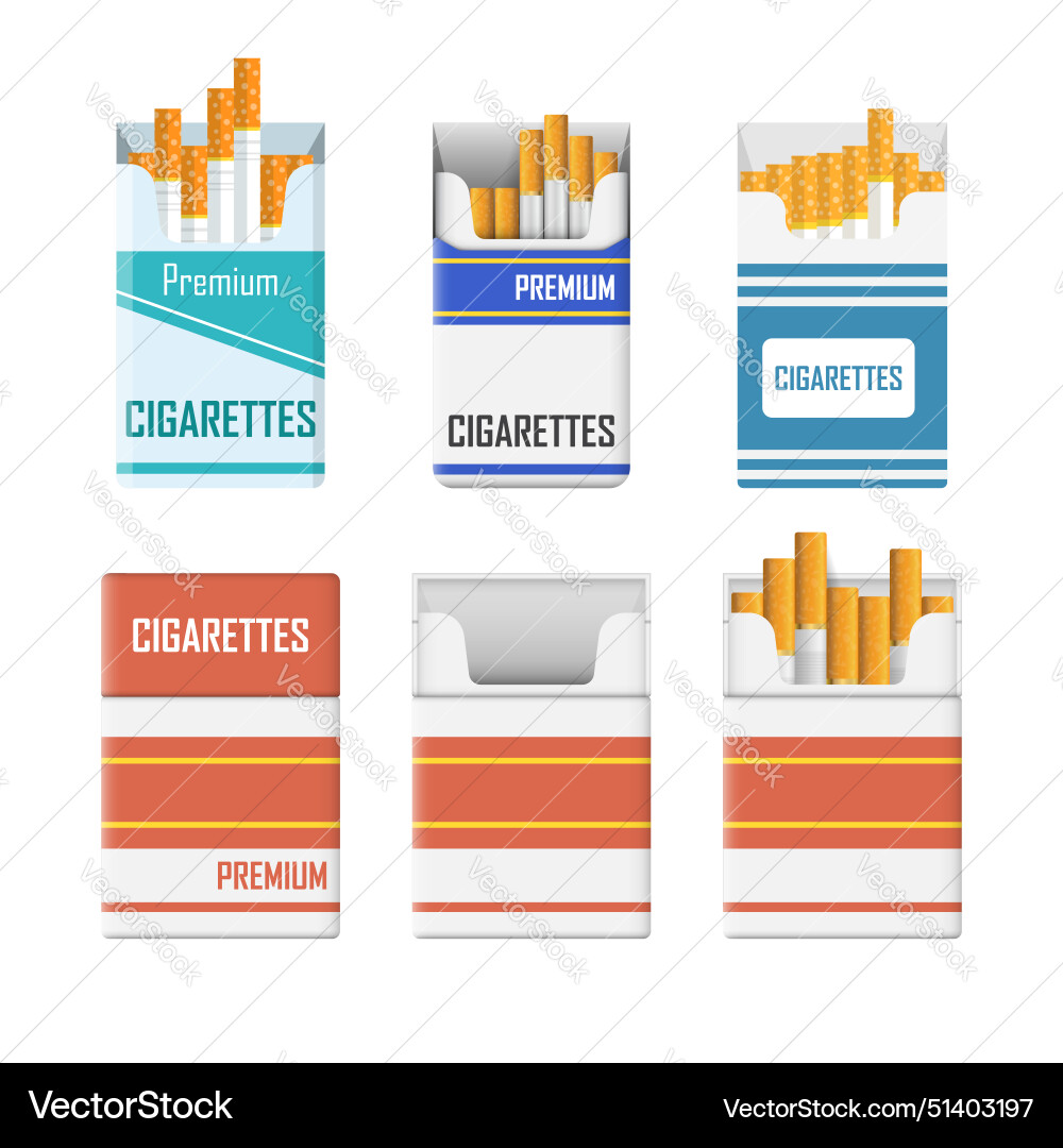 Packet of cigarettes icon in flat style smoking Vector Image