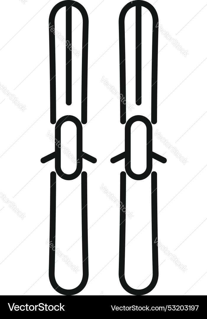 Pair of mountain skis is standing upright Vector Image