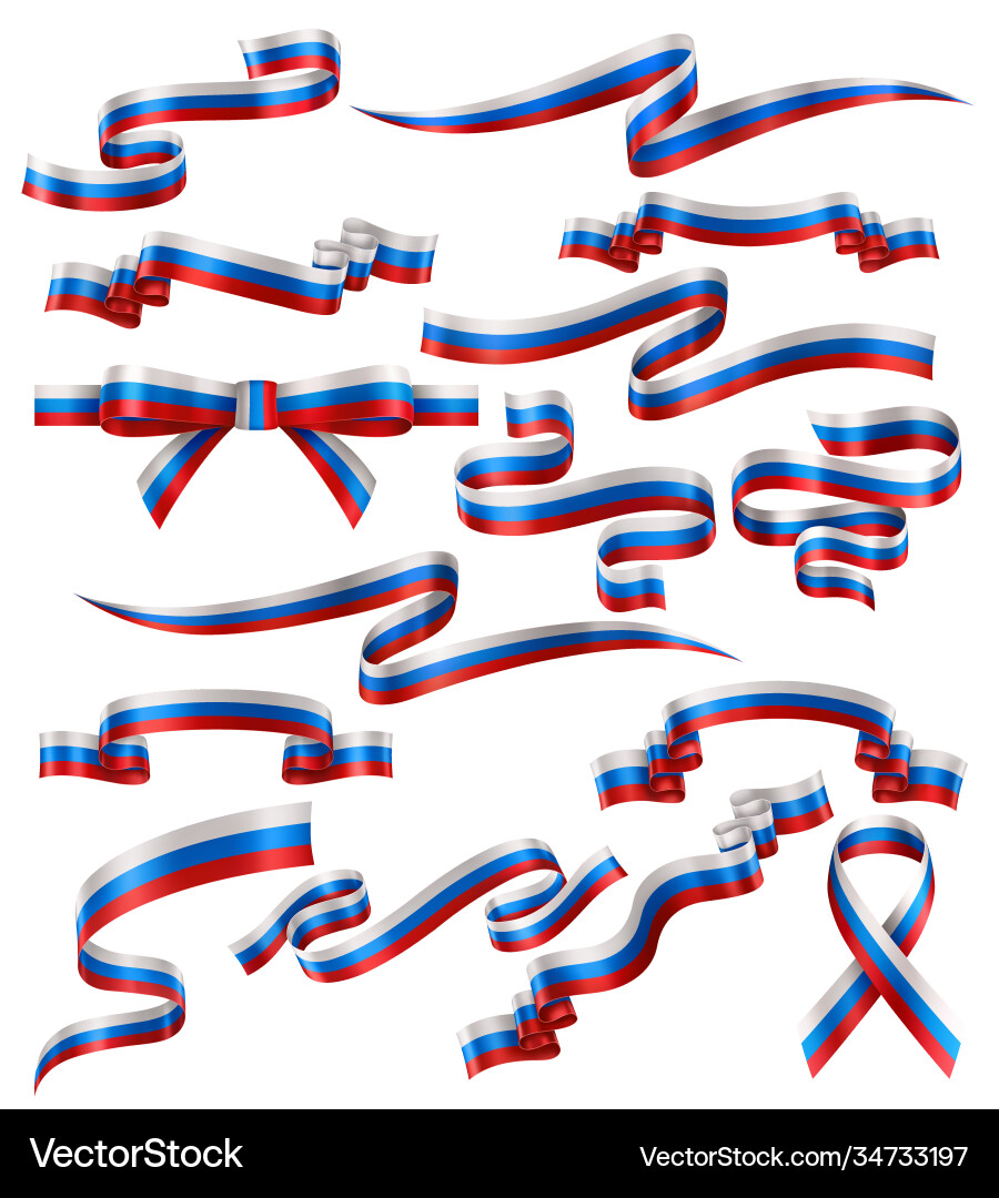 Russian Flag Ribbons - Set Royalty Free Vector Image