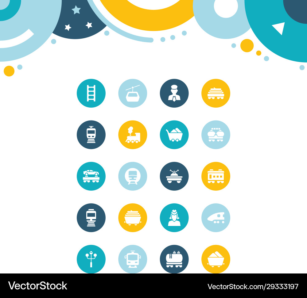 Set simple icons rail transport Royalty Free Vector Image