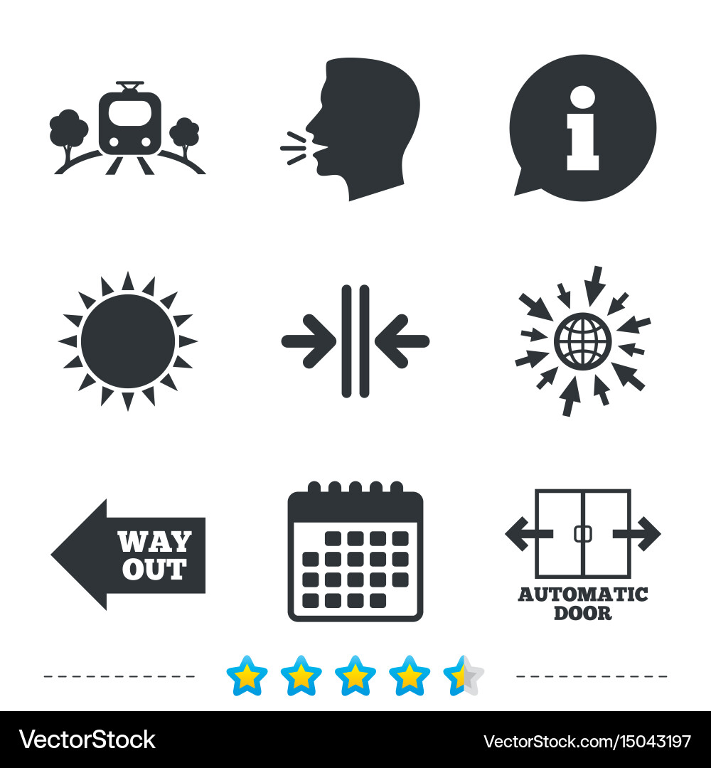 Train railway icon automatic door symbol Vector Image