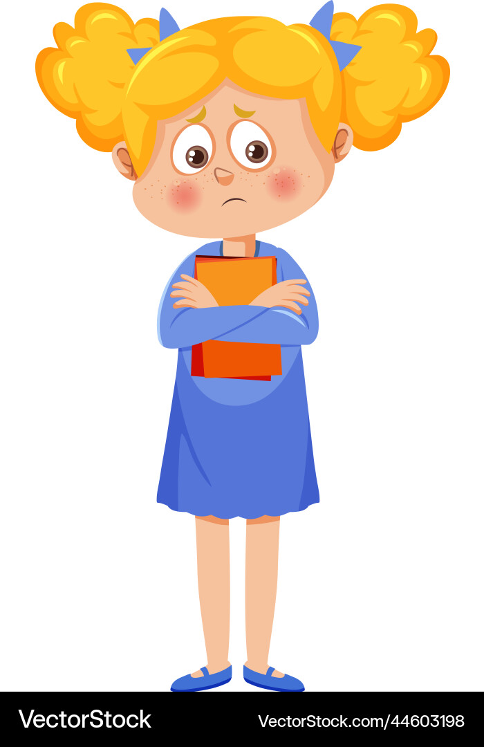 A girl with scowl face expression Royalty Free Vector Image