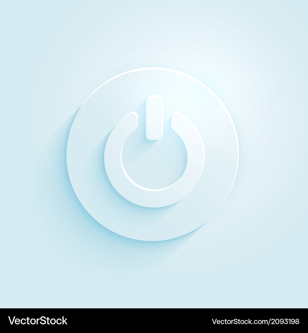 Abstract paper style power button icon switch off Vector Image