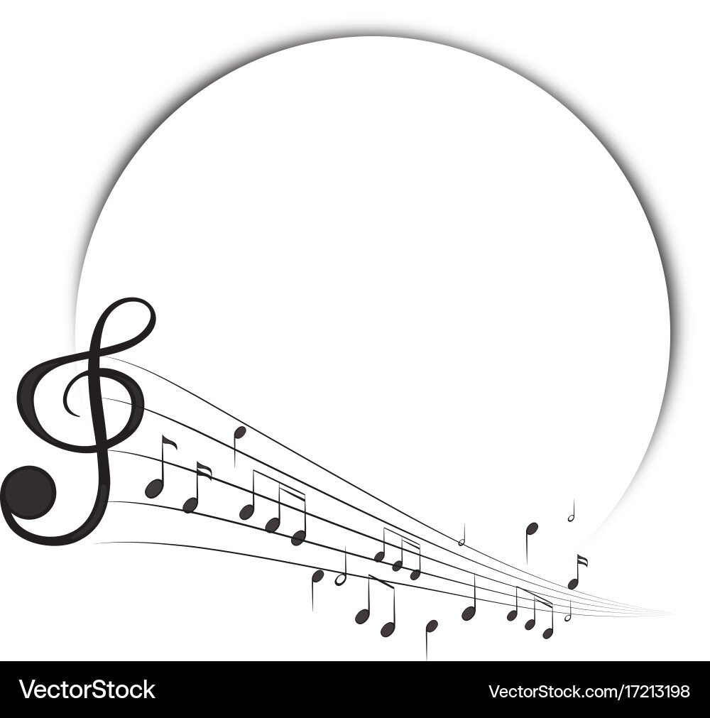 Border template with music notes in background Vector Image