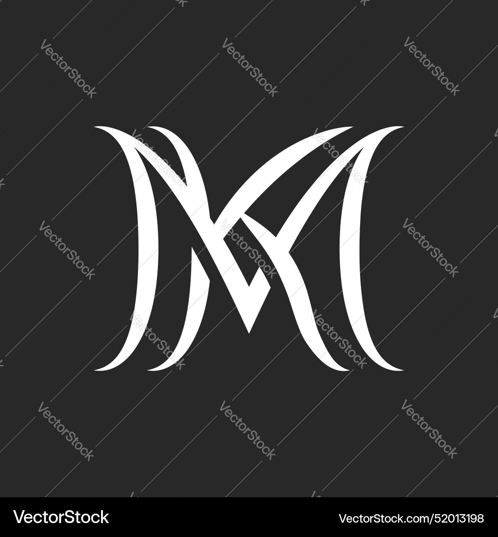 Elegant initials mk or km monogram logo design Vector Image