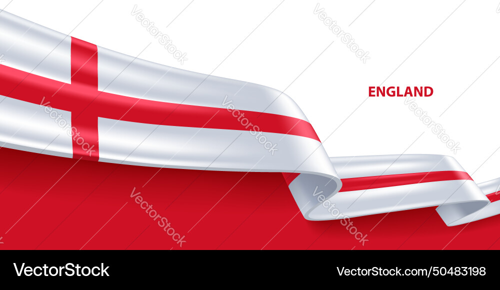 England 3d ribbon flag Royalty Free Vector Image