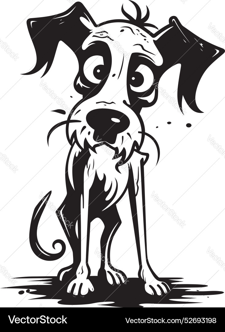 Ghostly mutant dog sinister black emblem chilling Vector Image