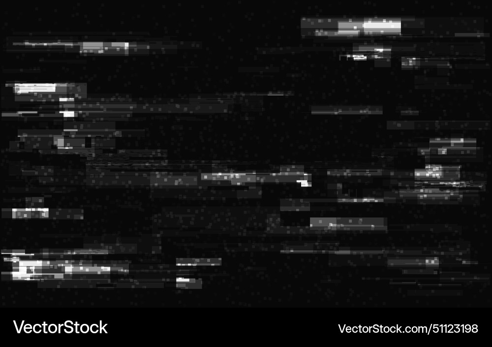Glitch background distorted white lines with Vector Image