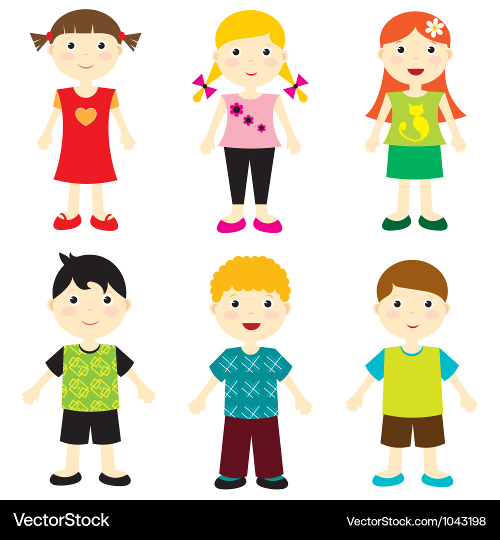 Happy kids Royalty Free Vector Image - VectorStock
