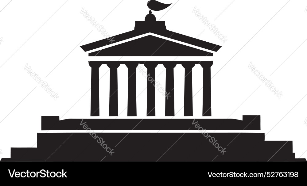 Iconic greek architecture depictions logos Vector Image