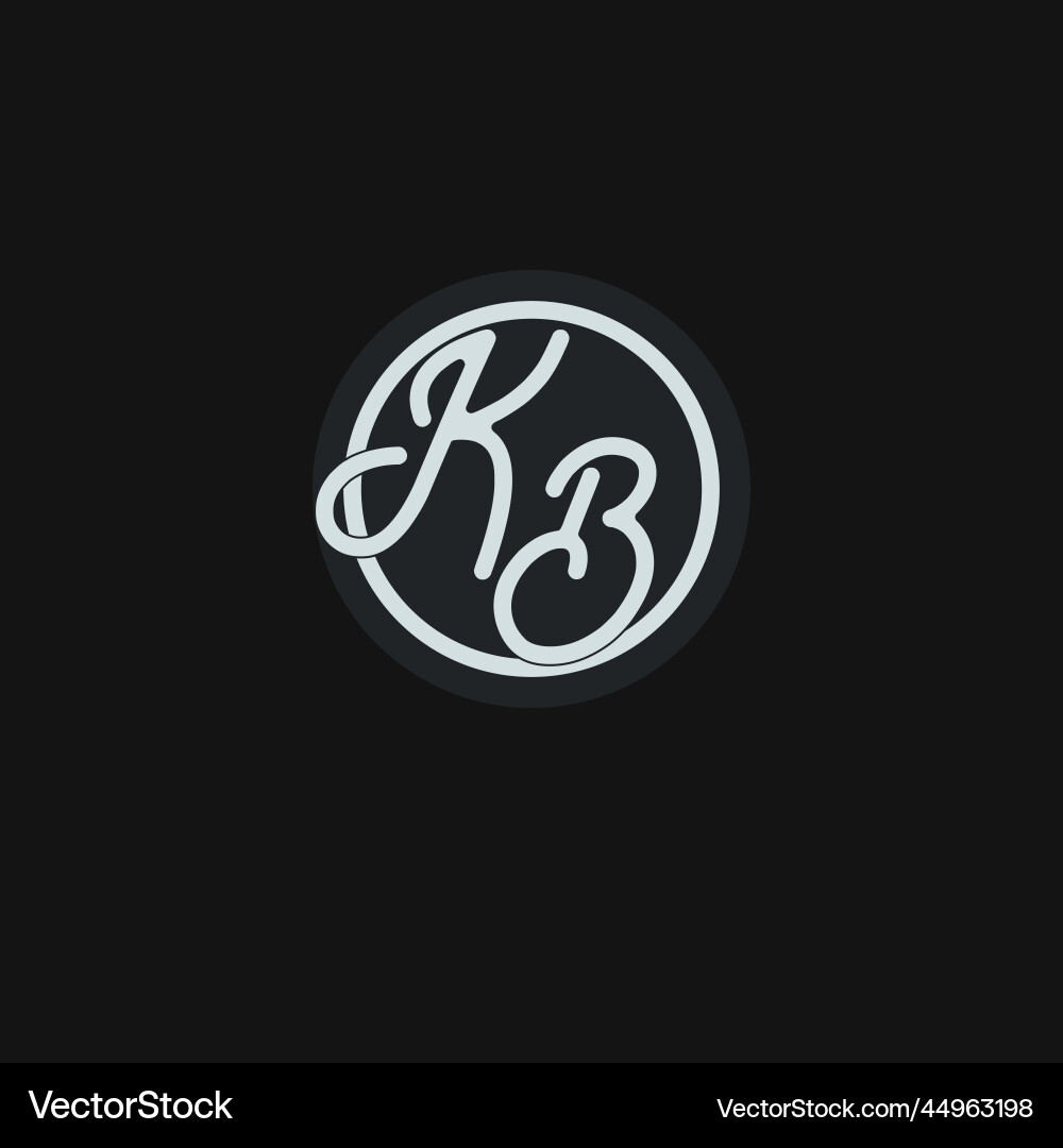 Initials kb logo monogram with simple circle line Vector Image