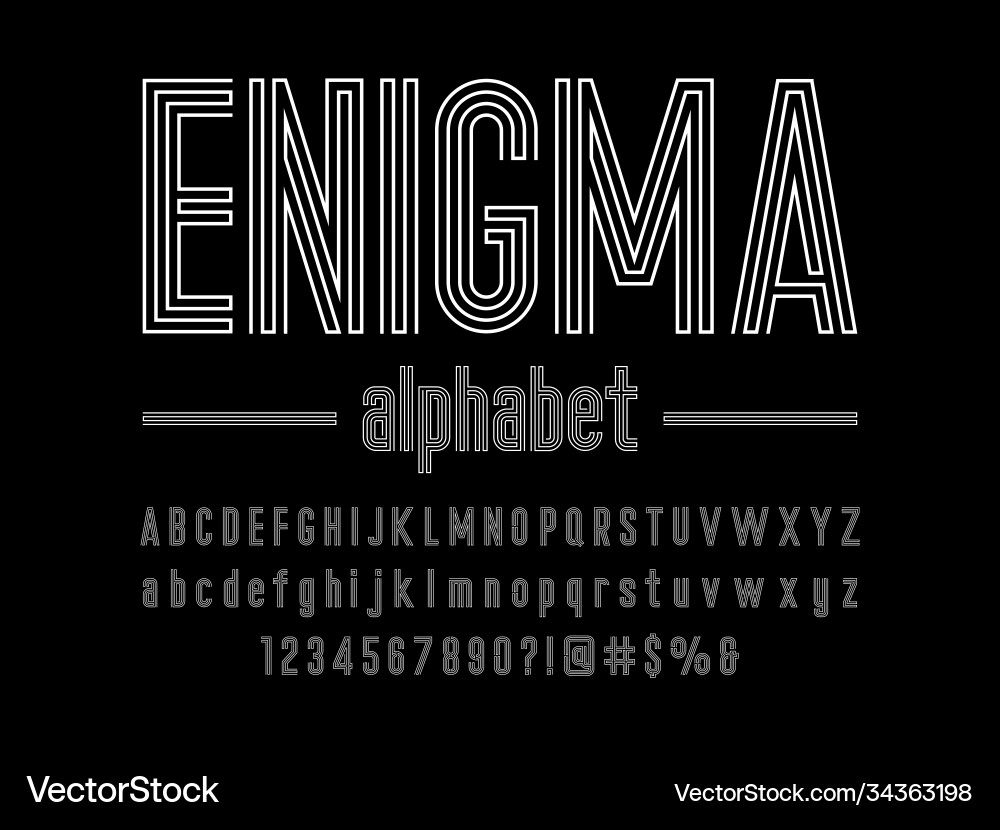 Line font Royalty Free Vector Image - VectorStock