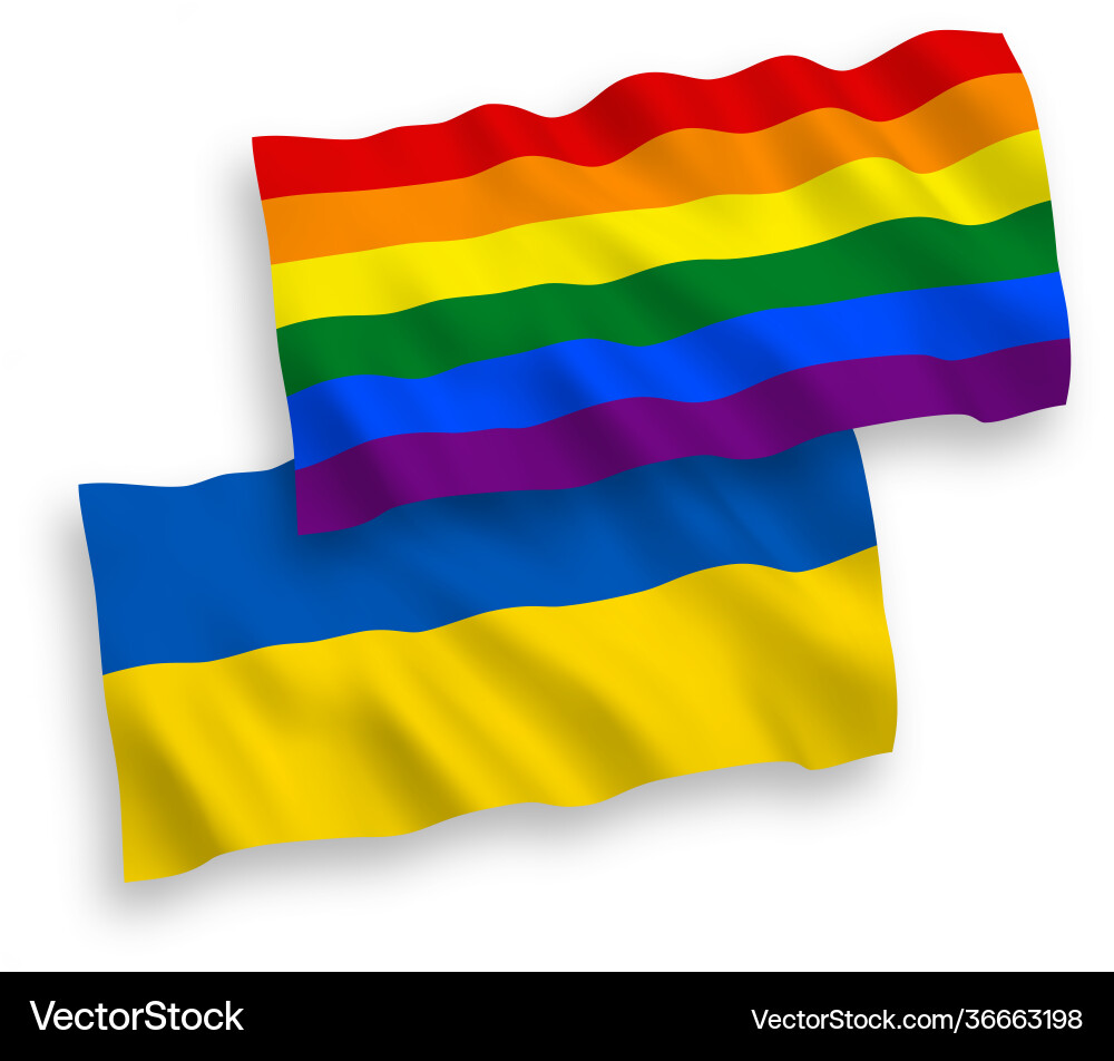 Rainbow Pride Flags of Ukraine Royalty Free Vector Image