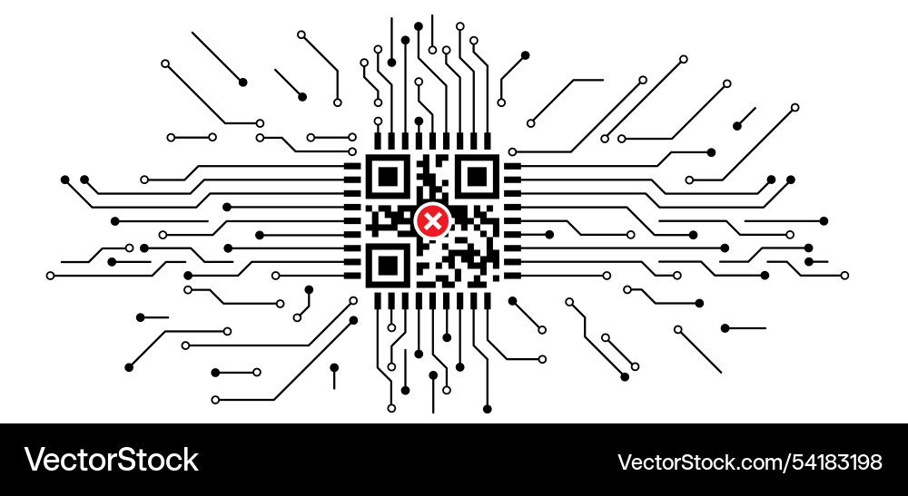 Spam qr code fraud fake phishing Royalty Free Vector Image