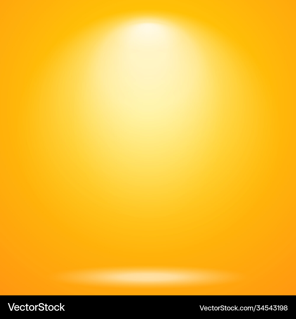 Yellow studio background with white spotlights Vector Image
