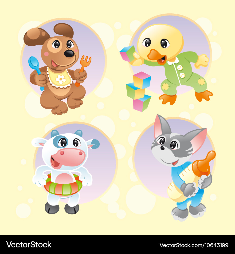 Baby pets background 2 Royalty Free Vector Image