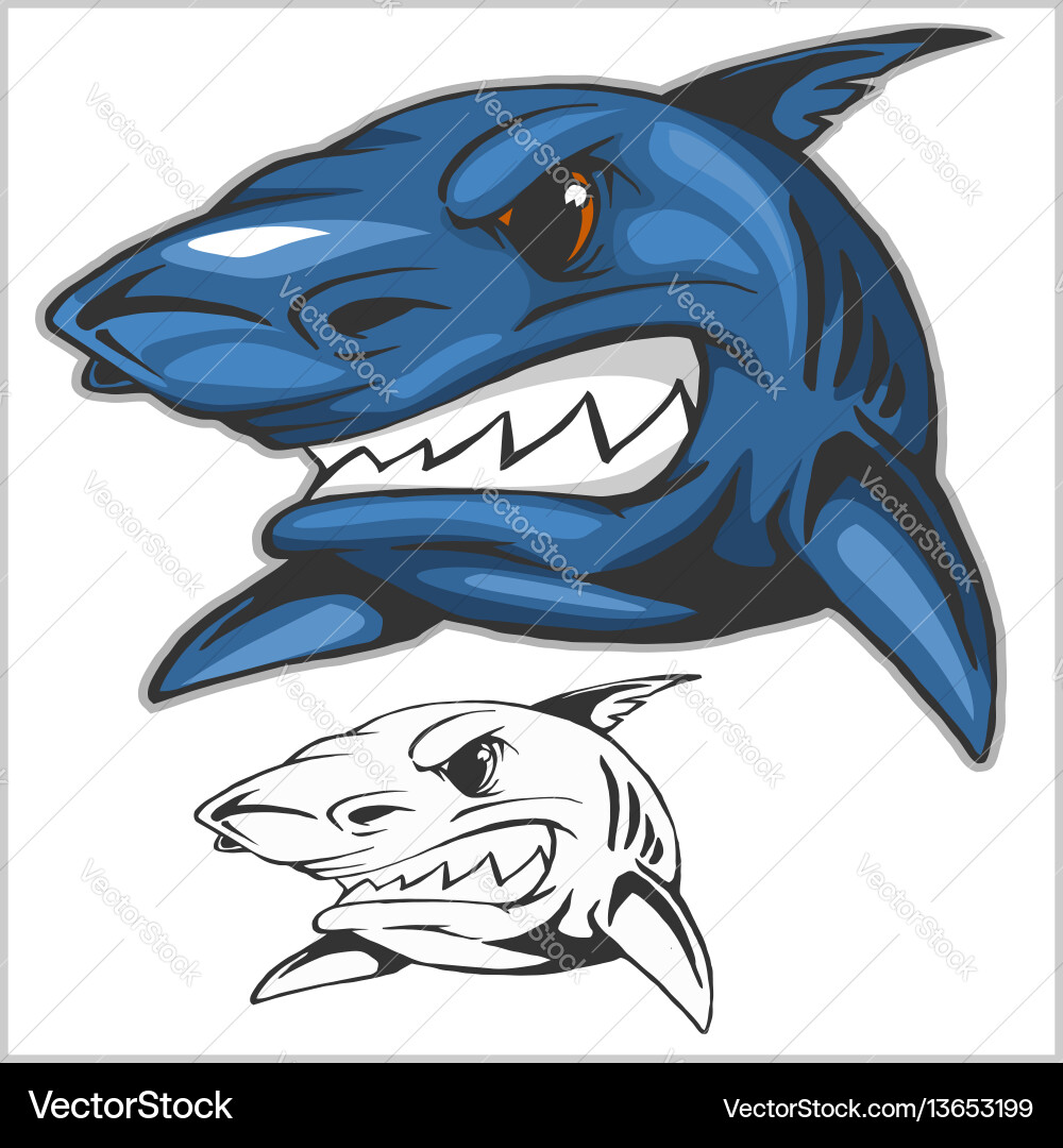 Cartoon Hai Maskottchen Lizenzfreies Vektorbild