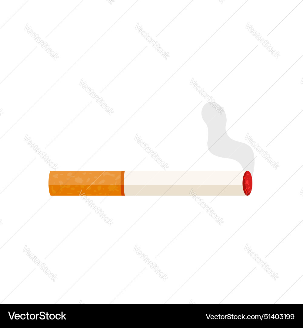 Cigarette icon in flat style smoking on isolated Vector Image