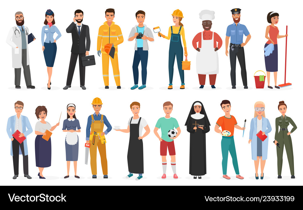 Diverse Professionals - Workers Set Royalty Free Vector