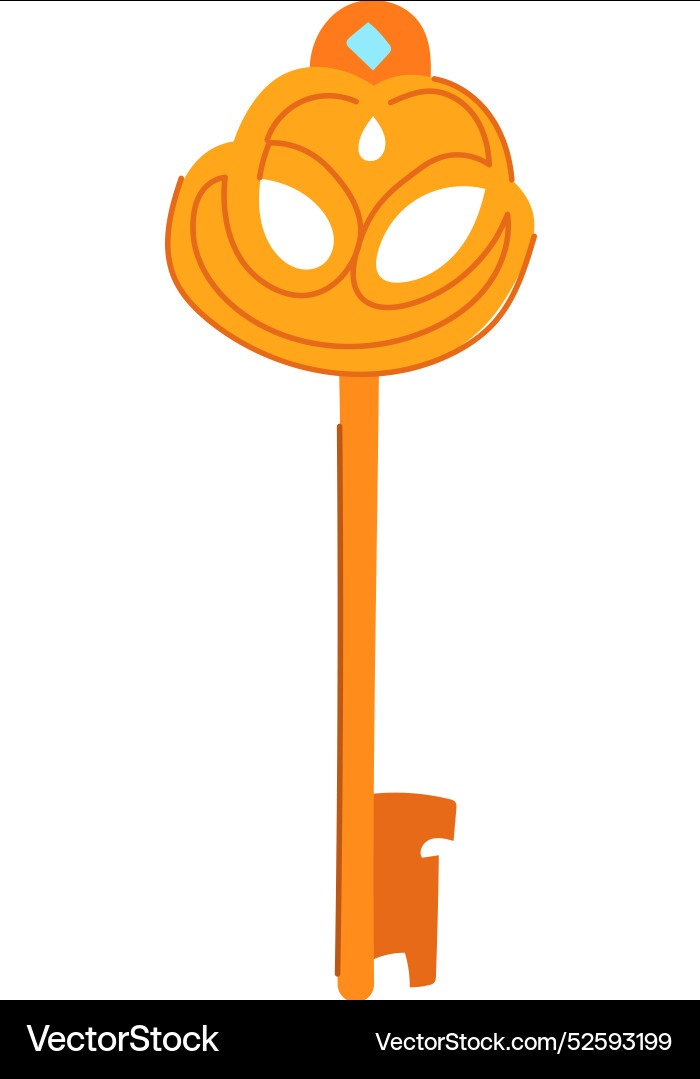 Door magic key cartoon Royalty Free Vector Image
