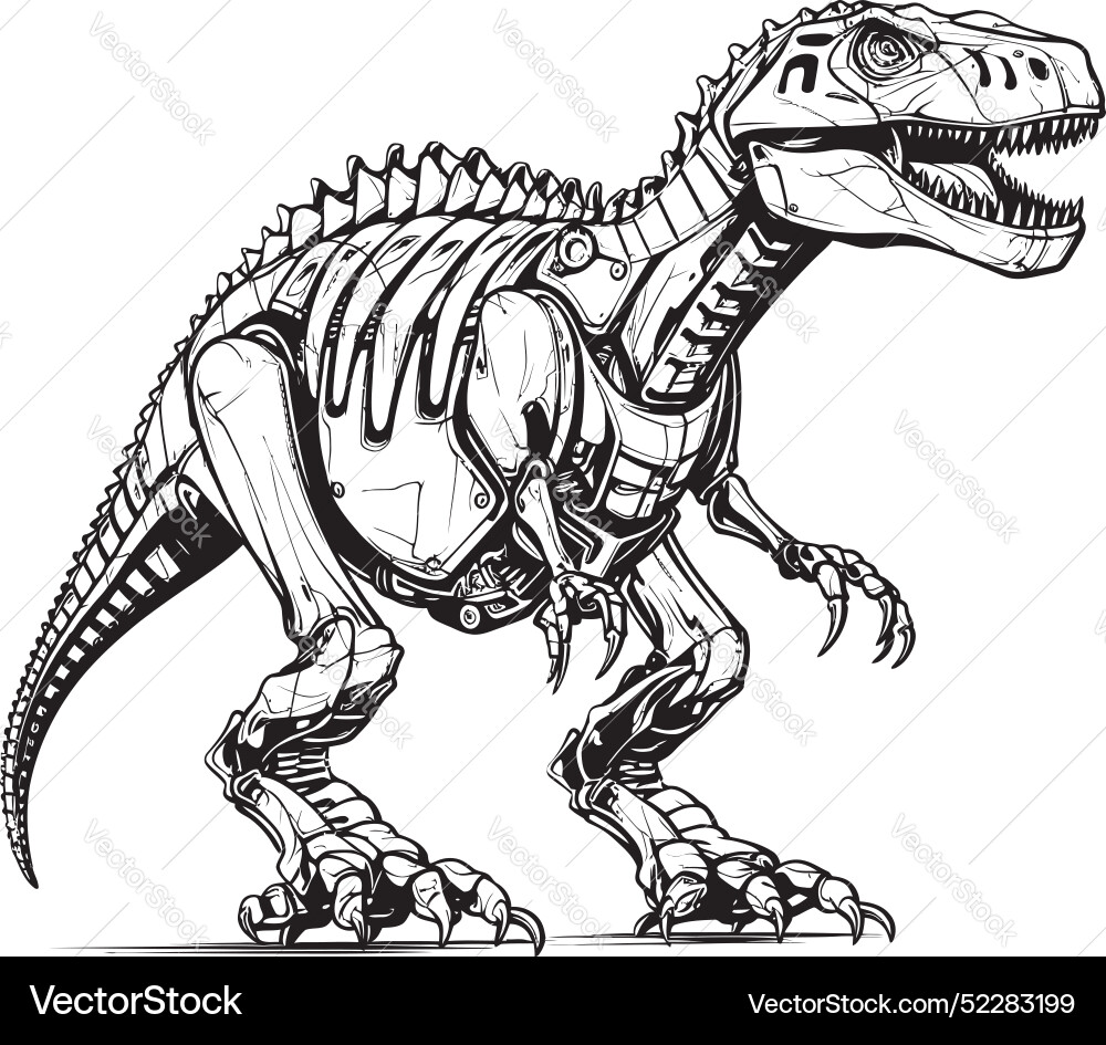 Futuristic rex symbol black logo icon design Vector Image