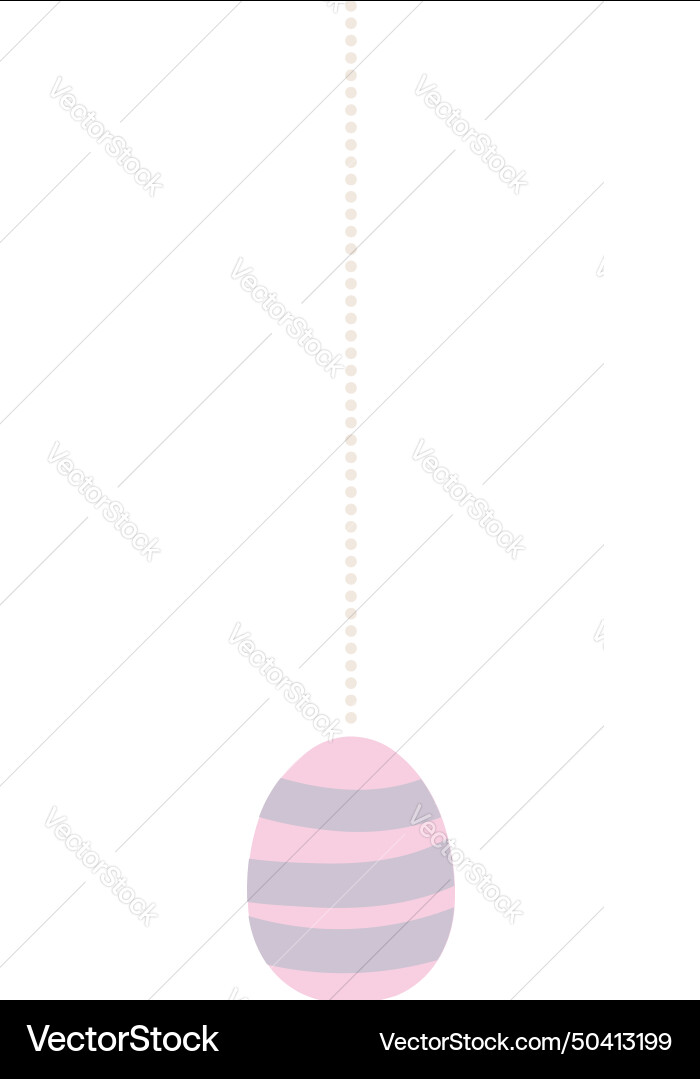 Painted easter eggs hanging on a string hand drawn