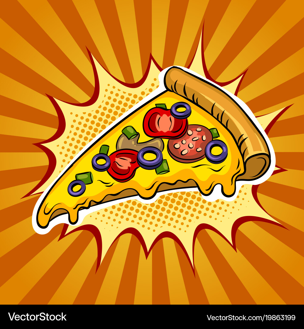 Stylized Pizza Slice Vector Images (62)
