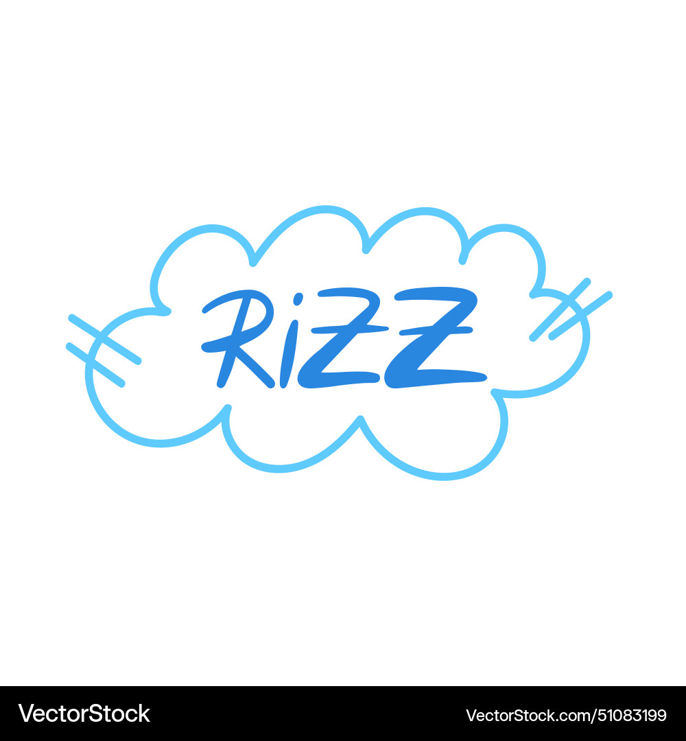 Rizz - a modern slang word meaning charisma Vector Image