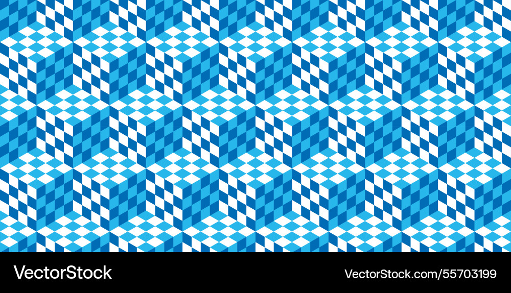 Seamless pattern with checkered 3d cubes Vector Image