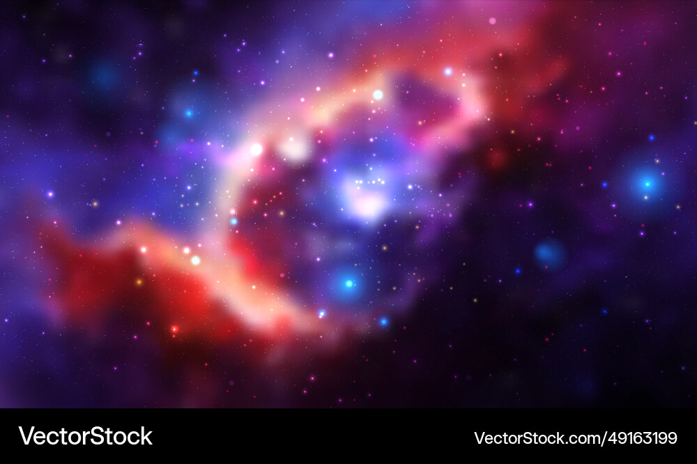 Space background with realistic nebula Royalty Free Vector