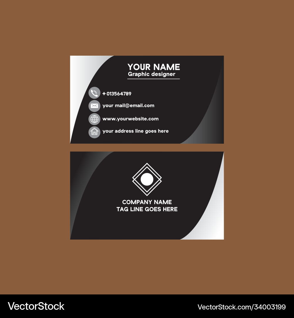 Unique business card design with graphic Vector Image