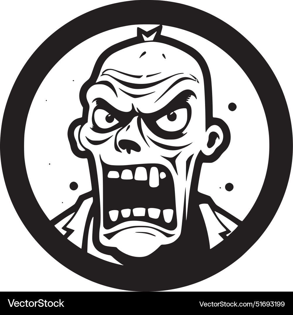 Zombie - black and white isolated icon Royalty Free Vector
