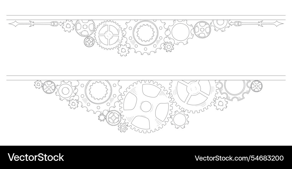 Doodle-style frame and corner with hand-drawn Vector Image