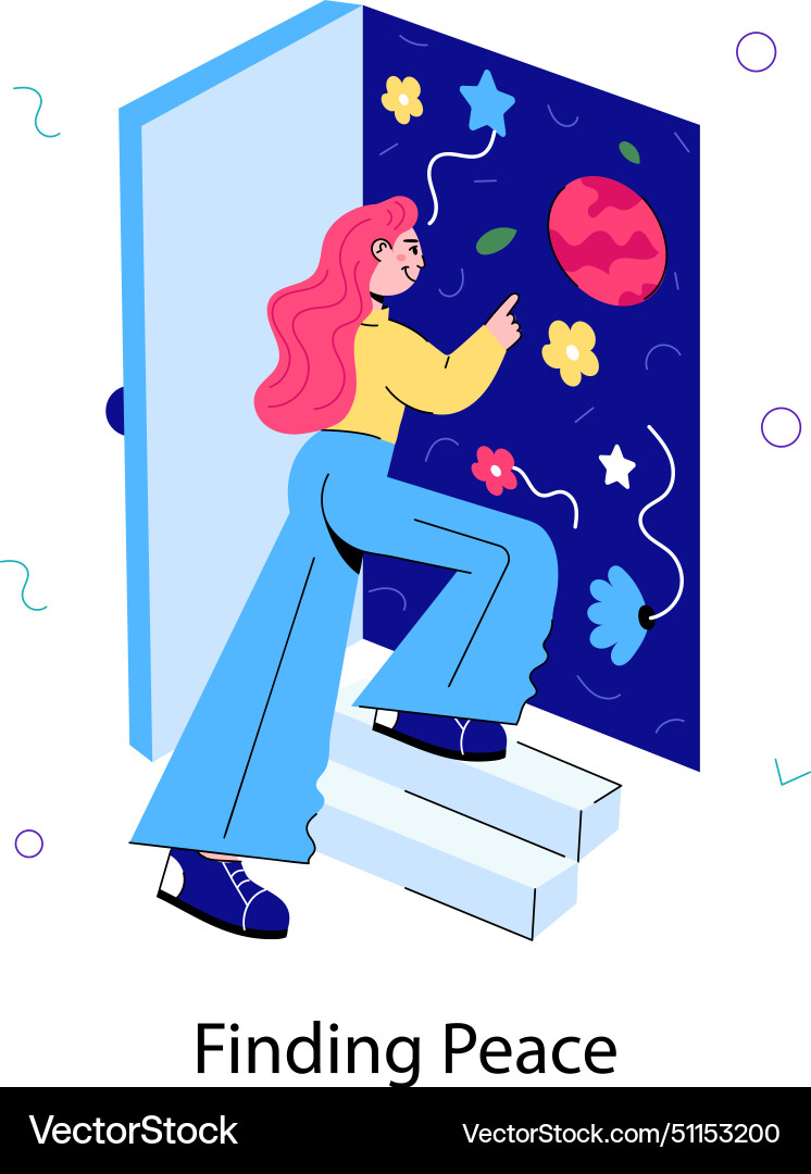 Finding peace Royalty Free Vector Image - VectorStock