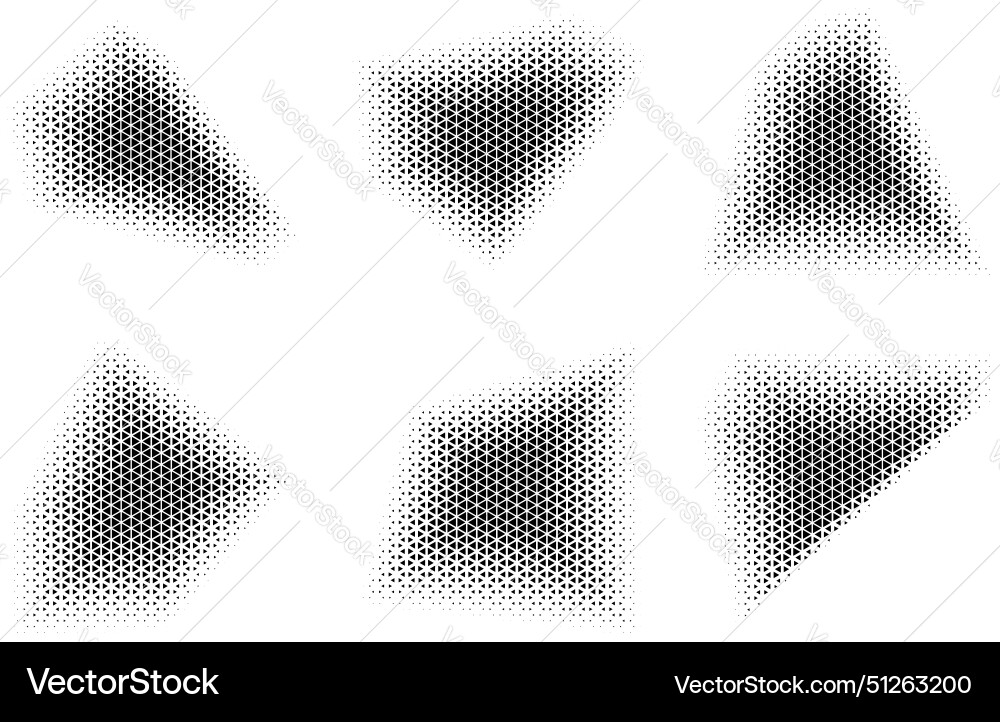 Halftone triangle pattern reprographic technique Vector Image