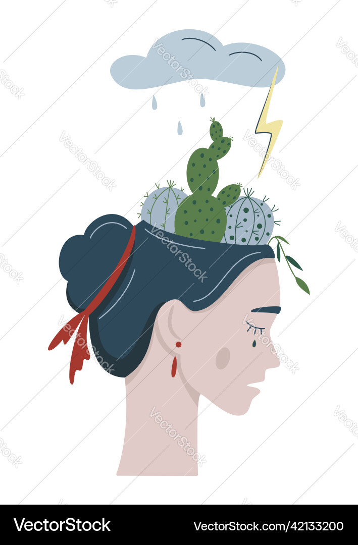 Mental disorder anxiety confusion and depression Vector Image