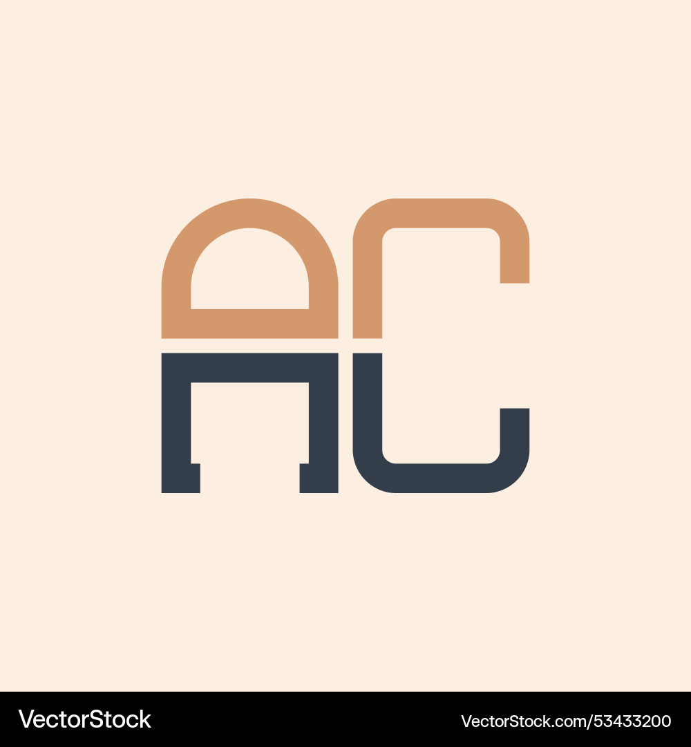 Modern ac letter logo design creative Royalty Free Vector