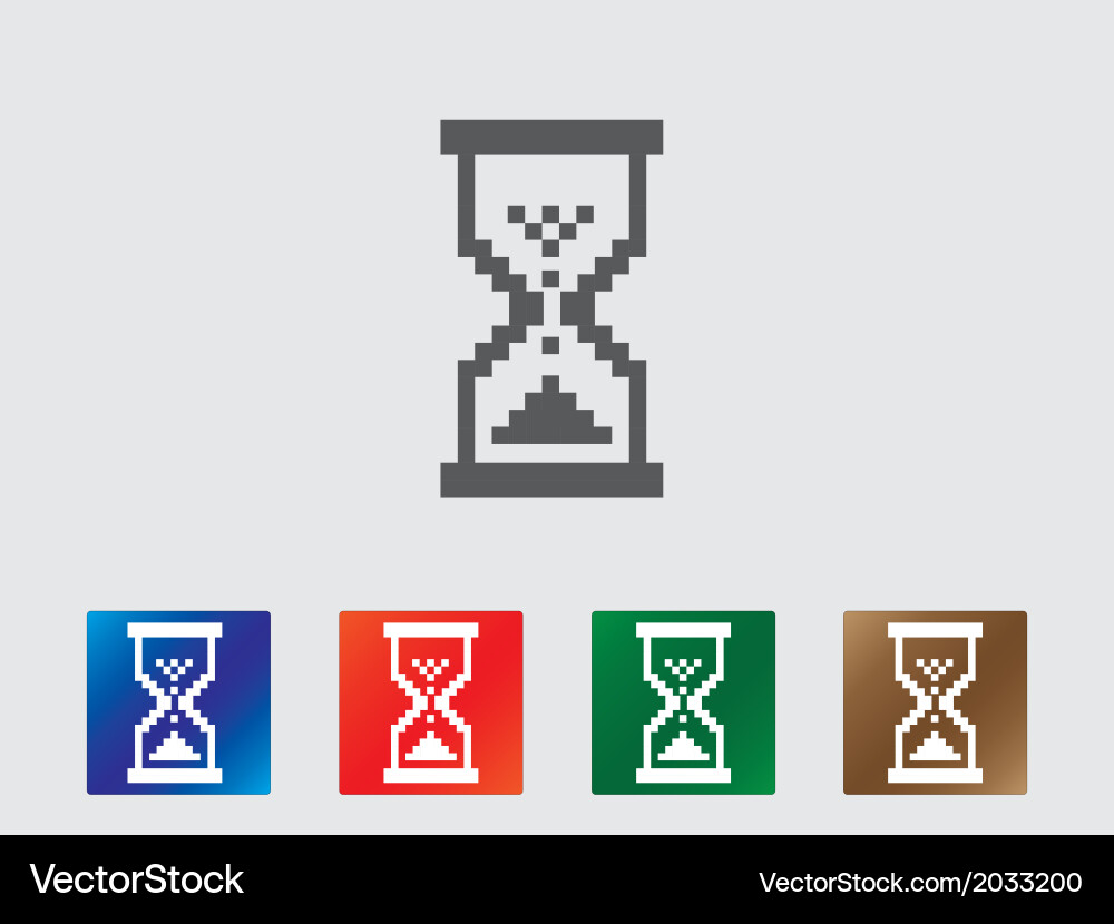 Pixel hourglass icons Royalty Free Vector Image