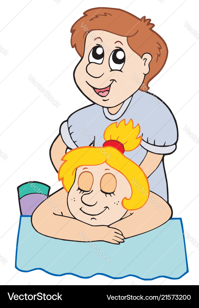 Relaxing Massage Cartoon Royalty Free Vector Image
