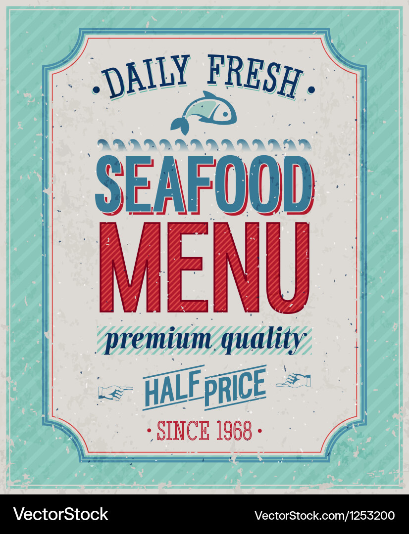 Seafood color Royalty Free Vector Image - VectorStock