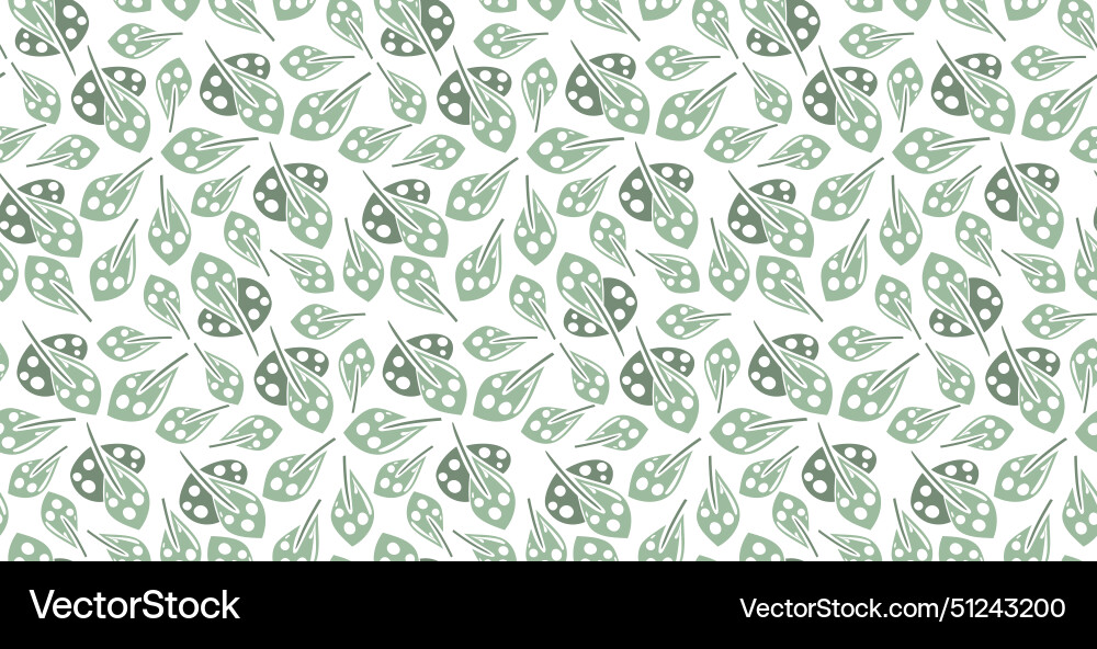Seamless pattern with leaf green and white Vector Image