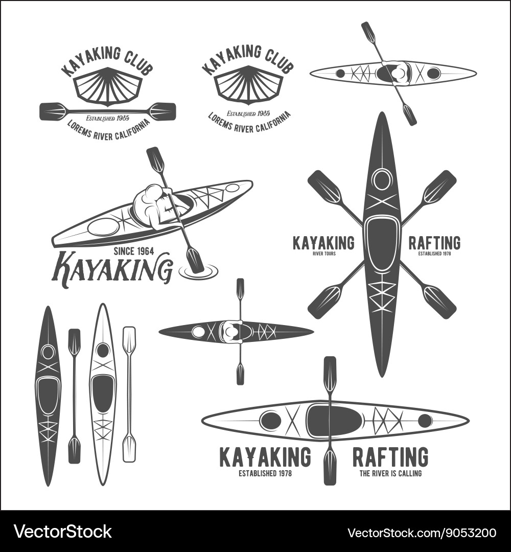 Set of vintage rafting labels Royalty Free Vector Image Set of vintage rafting labels Royalty Free Vector Image