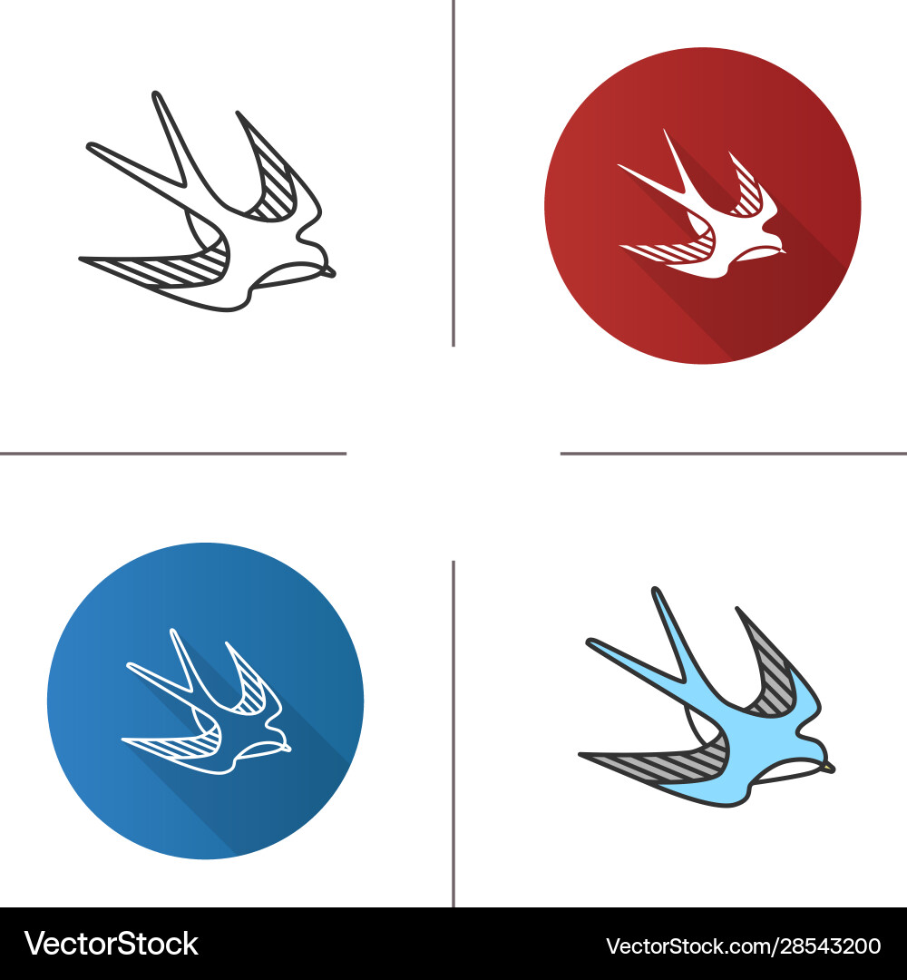 Swallow bird icon Royalty Free Vector Image - VectorStock