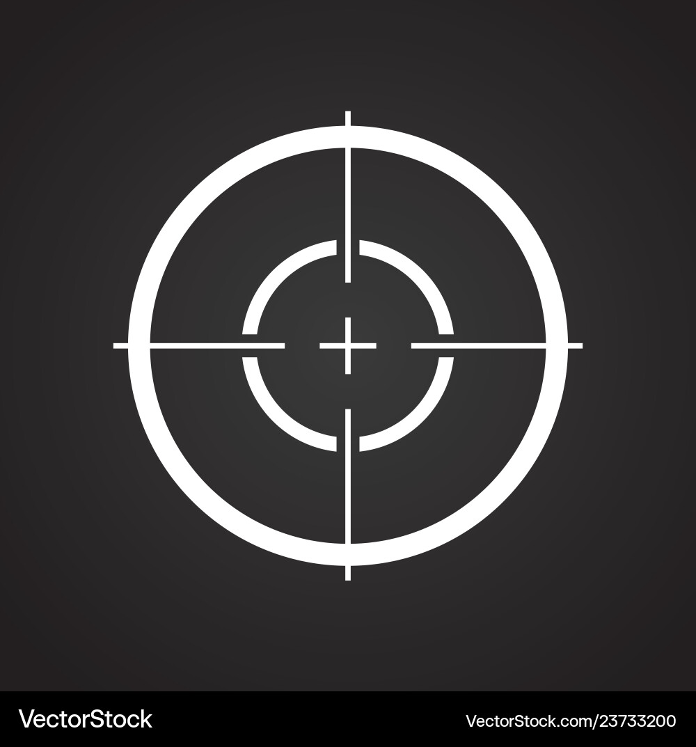 Target Icon Set - Black Background Royalty Free Vector Image