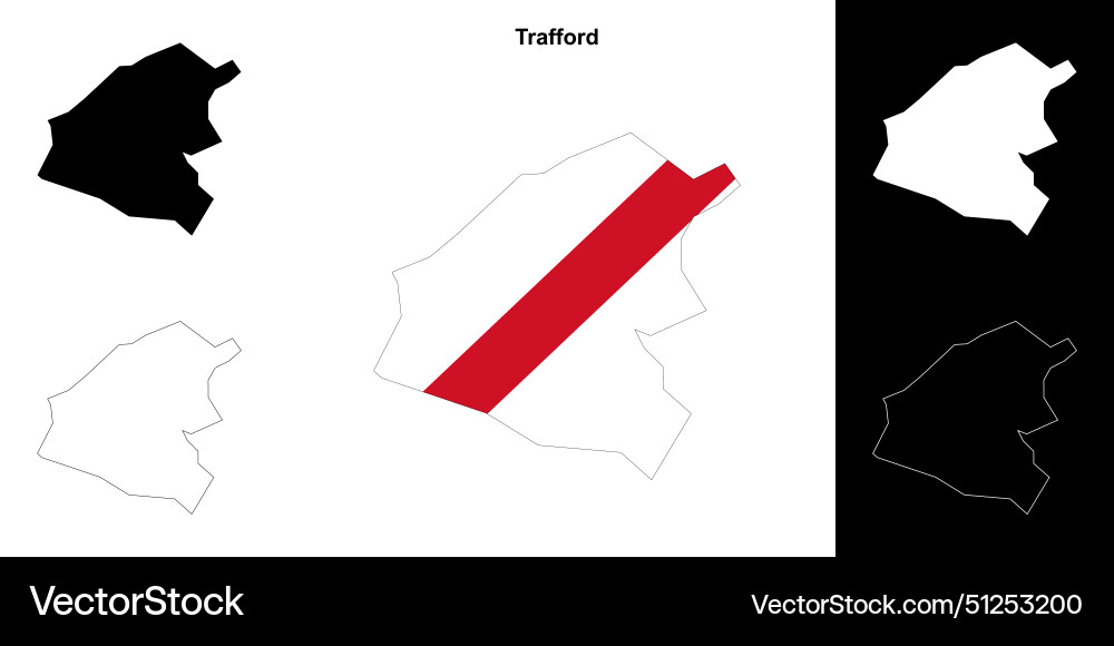 Trafford outline map Royalty Free Vector Image