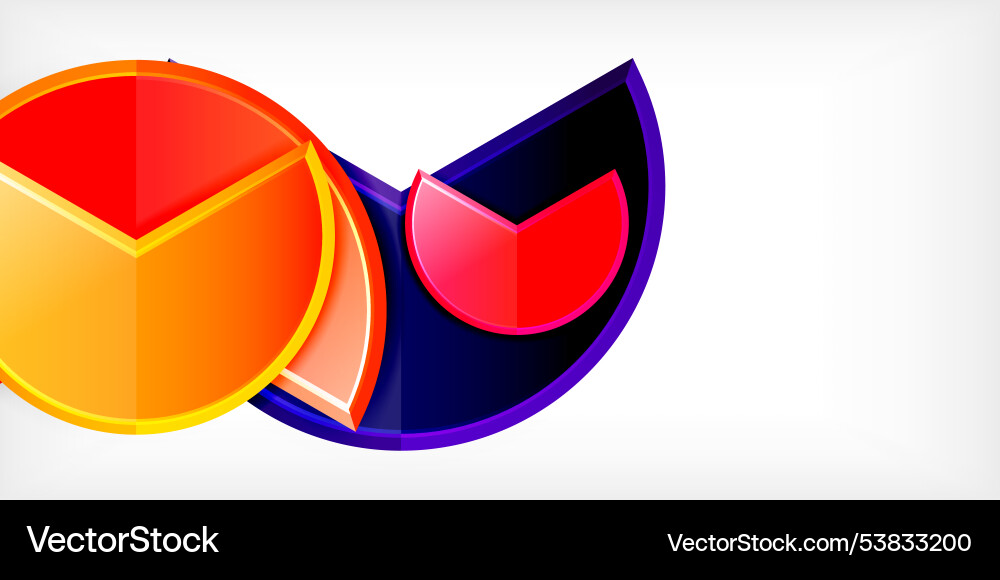 Trendy round shapes with triangular angle design Vector Image