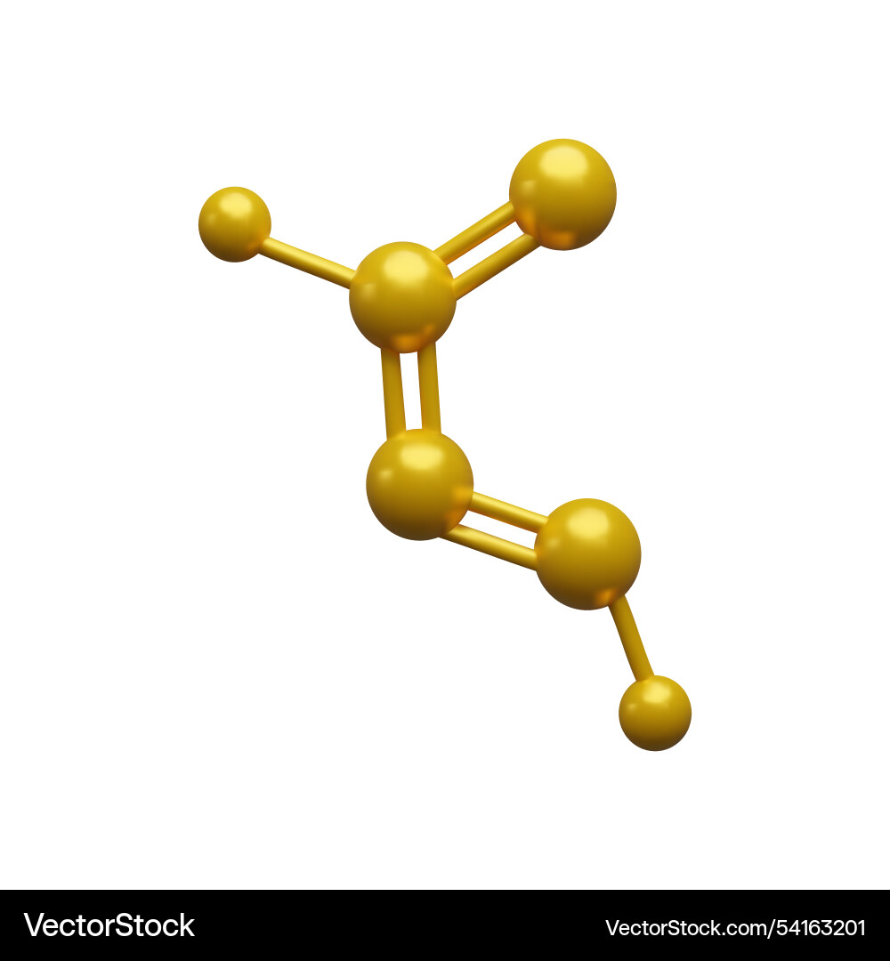 3d of a molecule with golden atoms Royalty Free Vector Image