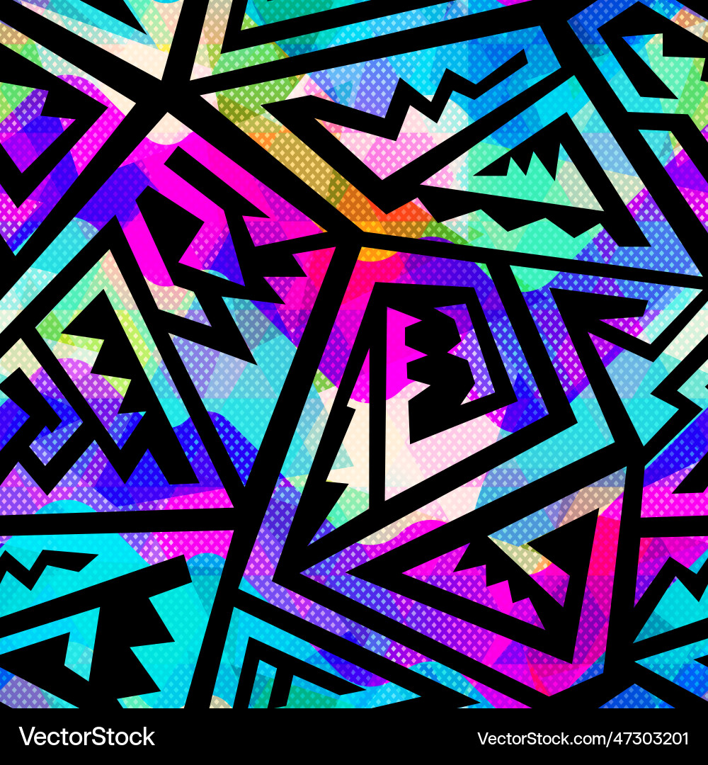 Abstract jagged graffiti seamless pattern Vector Image